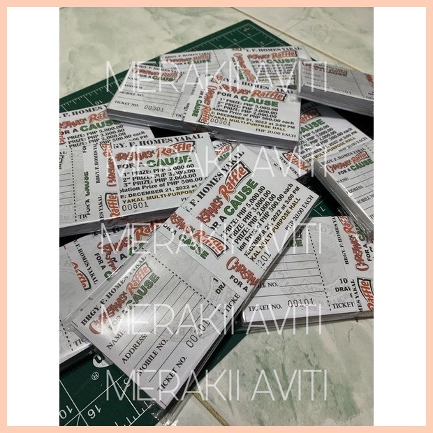 RAFFLE TICKET Customized (100pcs per booklet) | Shopee Singapore
