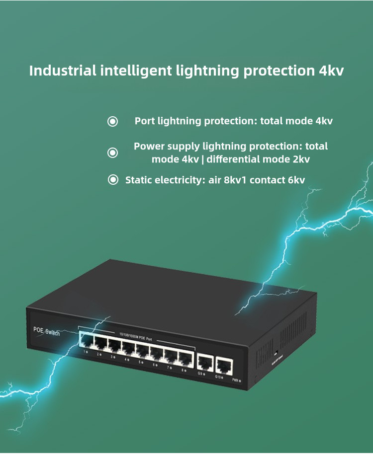 Ai POE Switch 4+2 100 Mega Standard POE Switch Optical Fiber Switch 6 ...
