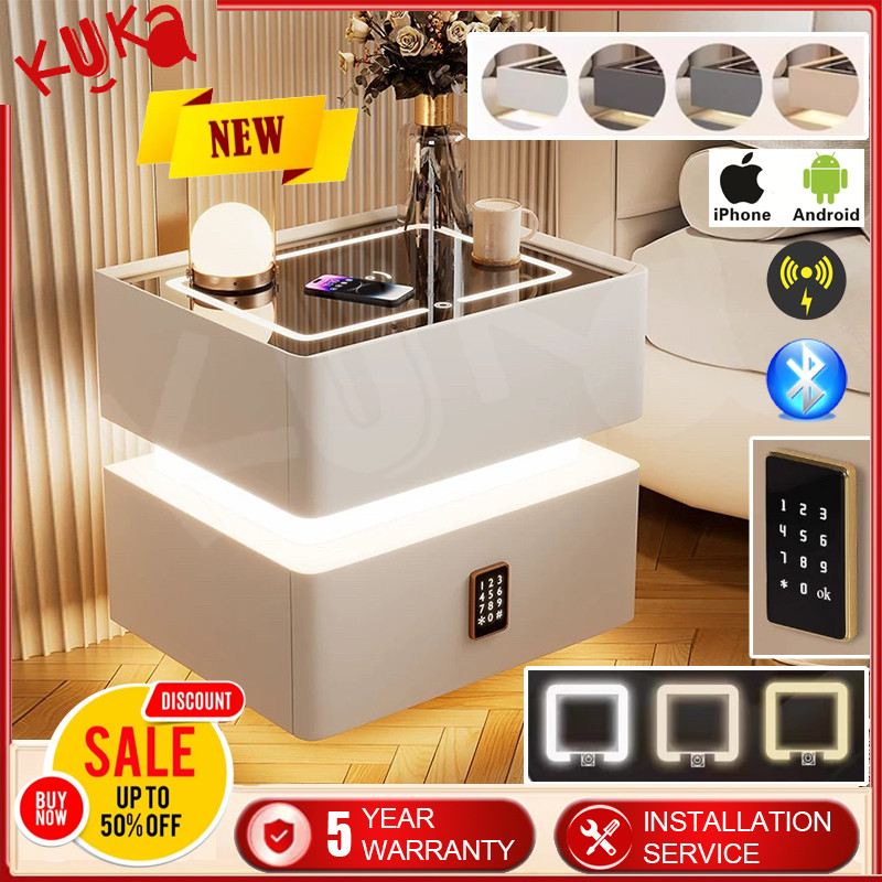 KUKA Bedside Table Wireless+Usb Light High-End Bedroom Bedside Storage ...