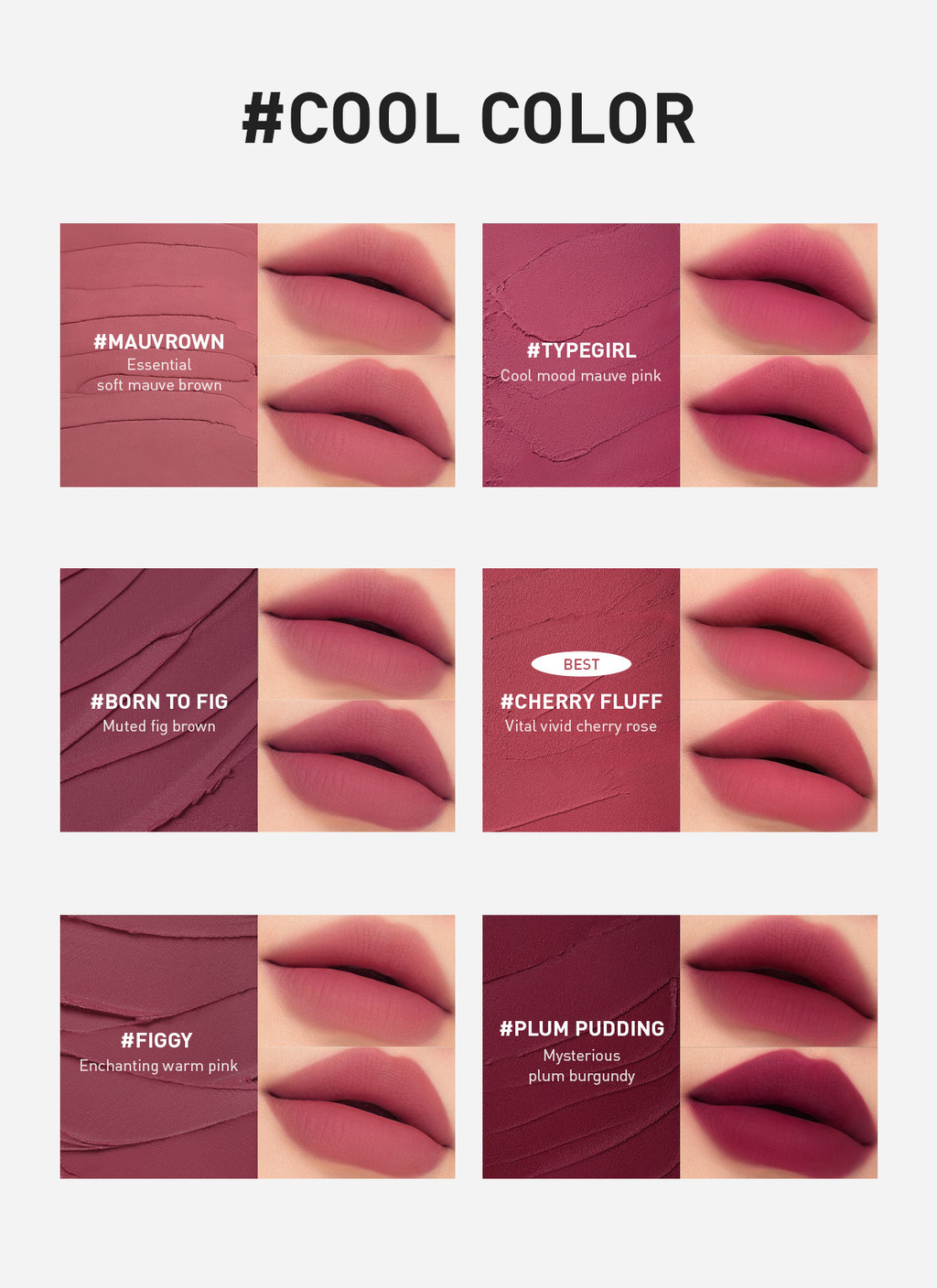 3CE Hazy Lip Clay Lipstick, comfortable luxurious smooth nondrying clay ...