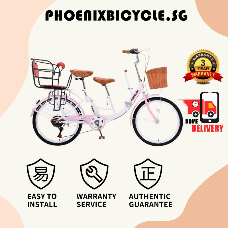 Permanent women's lightweight parent-child bicycle for mother and child ...