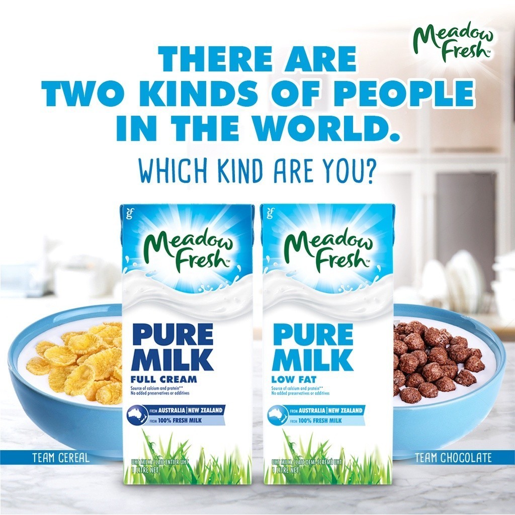Meadow Fresh Milk 1L x 12 per Carton (Low Fat or Full Cream) | Shopee ...