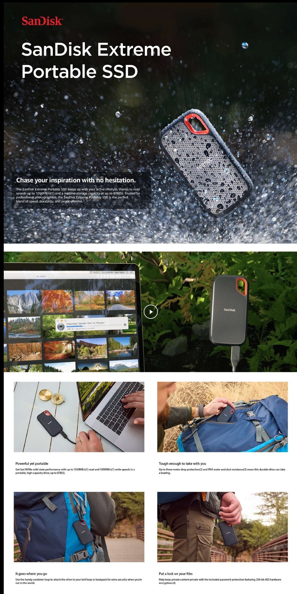 SanDisk Extreme E61 Portable V2 SSD Read 1050MB/s Speed 1000MB/s 500GB 1TB 2TB 4TB 12BUY ...