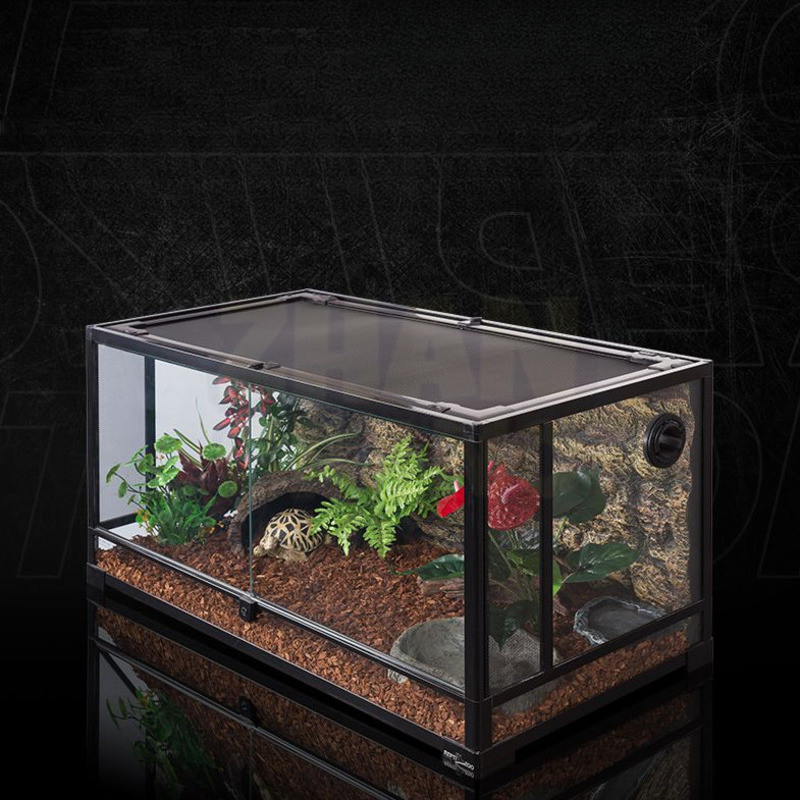 Fish Tank Style Pet New RZ Land Turtle Feeding Box Climbing Chameleon ...