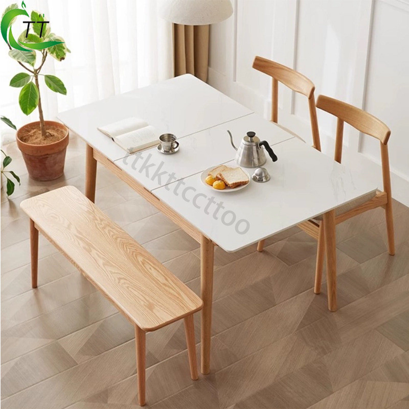 TT Dining Table Simple Solid Wood Rock Slab Folding Dining Table And ...
