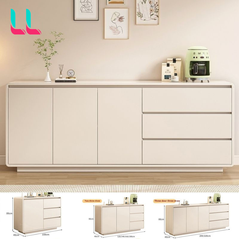 LL Meal Side Cabinet Full Solid Wood Sideboard Cream Style Storage ...