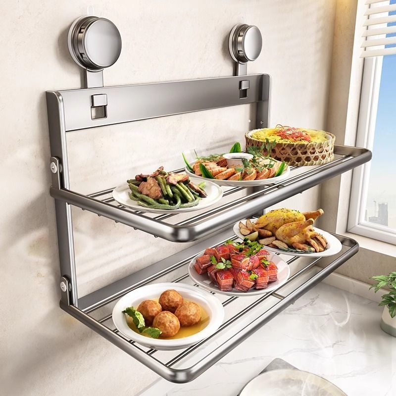 Kitchen Suction Cup Standby Food Storage Rack With Dish Wall Hanging ...