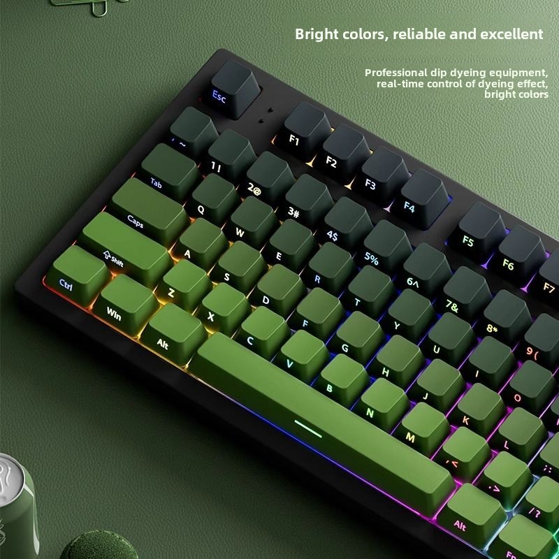 Matcha Side Print Keycap OEM Profile Shine Through PBT Gradient Color ...