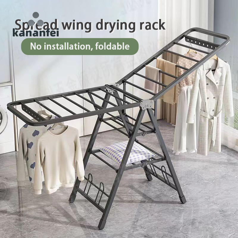 Foldable Clothes Drying Rack Laundry rack/ Thickened Folding Stainless ...