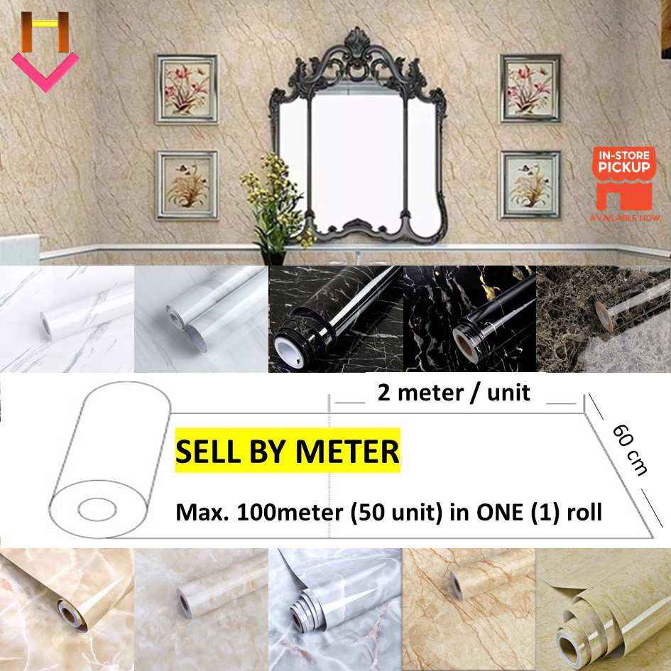 in stock 60cm x min. 2 meter Marble Wall paper Sticker Gandaan 2 meter ...