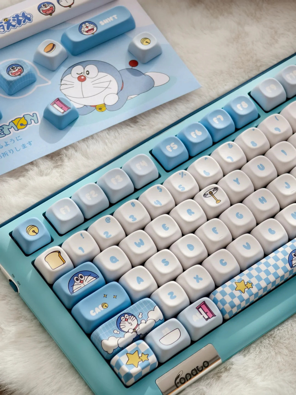 Doraemon Keycap MOA Profile 129 Keys PBT Dye Sublimation Wooting MAD ...