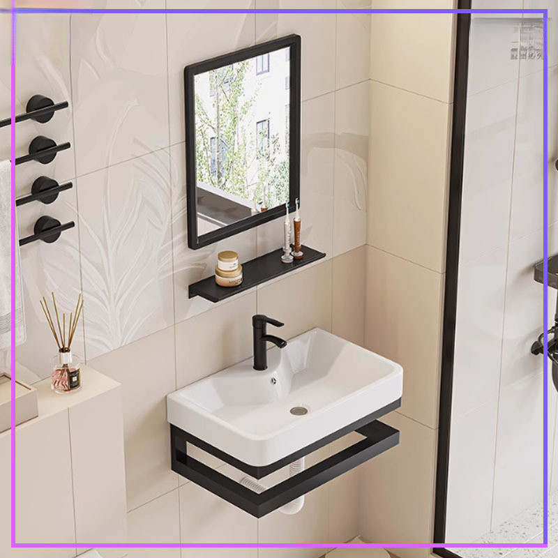 Bathroom Mirror Wash Basin Cabinet Combination Wall Mounted Ceramic ...