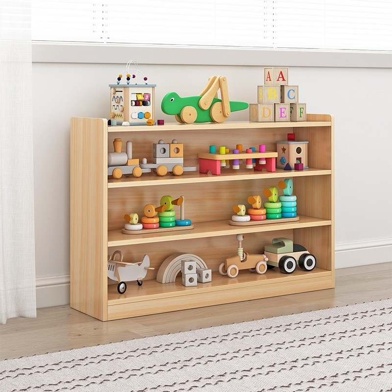 Children's Toy Storage Cabinet Solid Wood Storage Rack Multi Functional ...