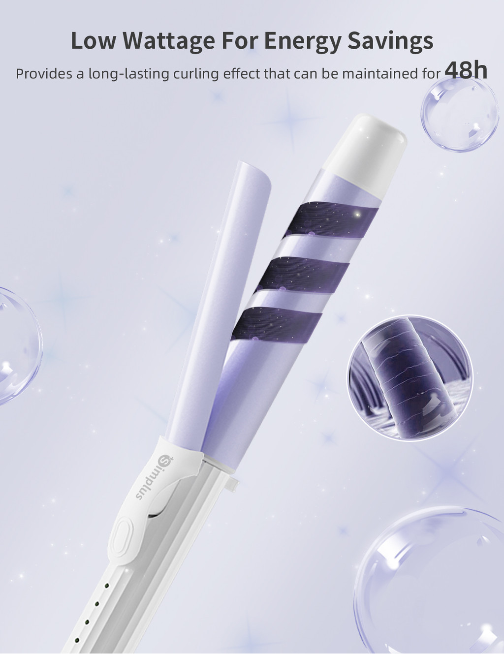 INSSA 32mm Hair Curler Straightener Wand Styling Curling Iron Ceramic ...