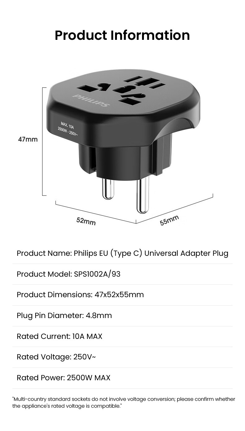 Philips Power Universal Adapter Plug Compact and Portable | Shopee ...
