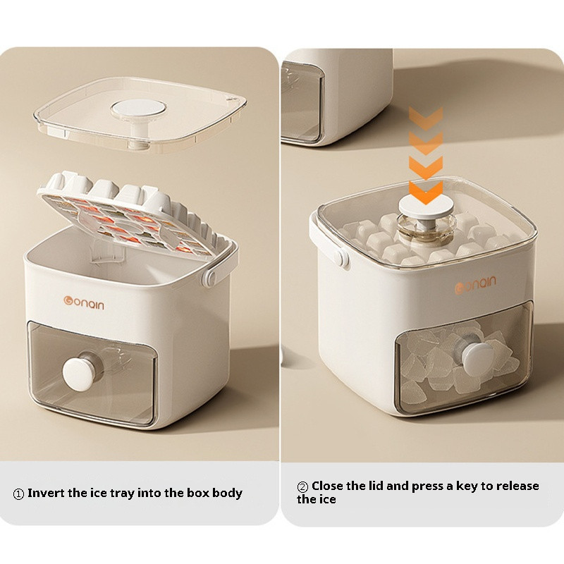 48 Cube Ice Mold Easy Release Ice Maker Tray Large Capacity Ice Storage ...