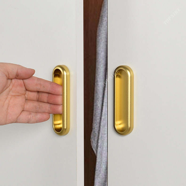 Concealed Handle Nail-free adhesive glass sliding door handle closet ...