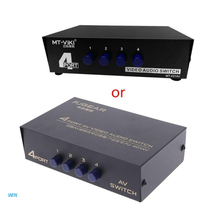 in stock 【Ready Stock】 4 Port AV Audio Video RCA 4 Input 1 Output Switcher Switch Selector ...