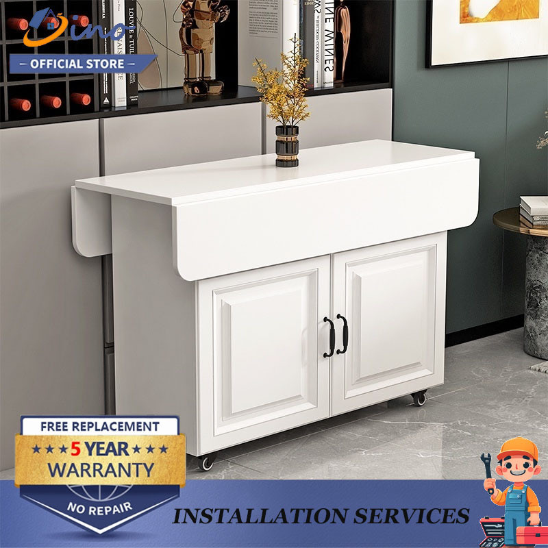 Folding Multifunctional Movable Kitchen Retractable Dining Table Locker ...