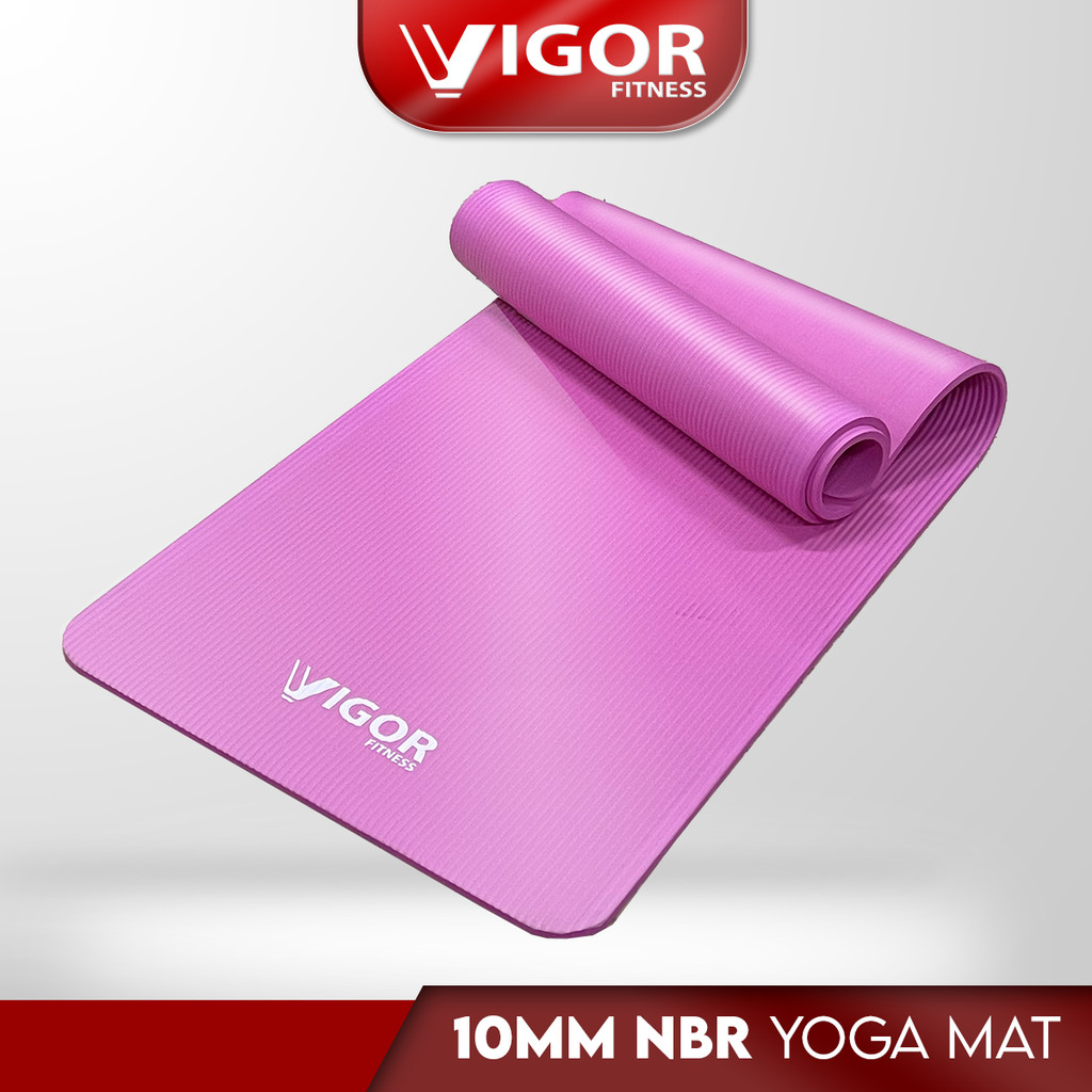 Vigor Fitness NBR Yoga Mat With Carry Strap (10mm) | Shopee Singapore