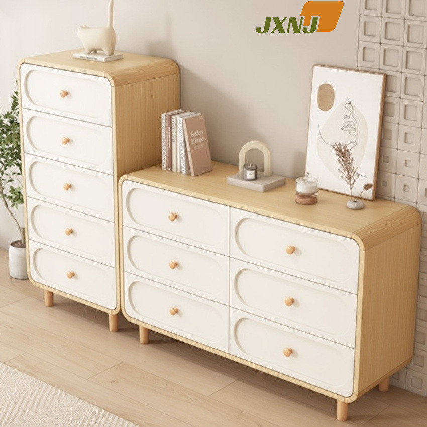 Wooden Cream Drawer Bedside Cabinet Storage Living and Dining Room ...