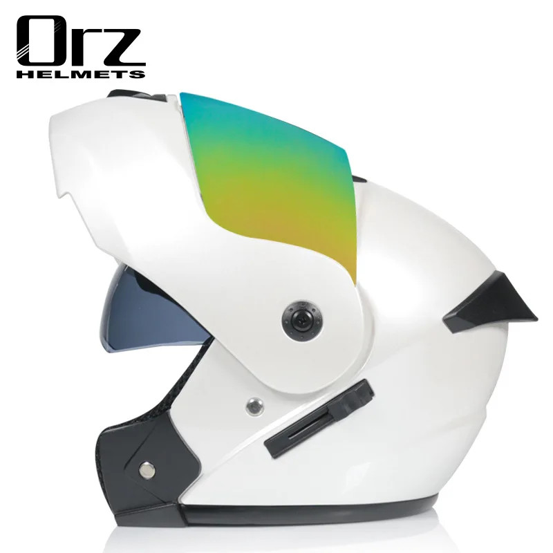 Flip Up Racing helmet Modular Dual lens Motorcycle Helmet full face ...