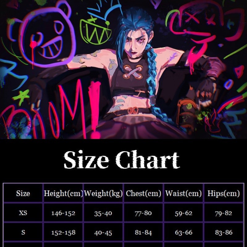 LOL Arcane TV Series JINX Cosplay Costume Arcane：League of Legends Pow ...