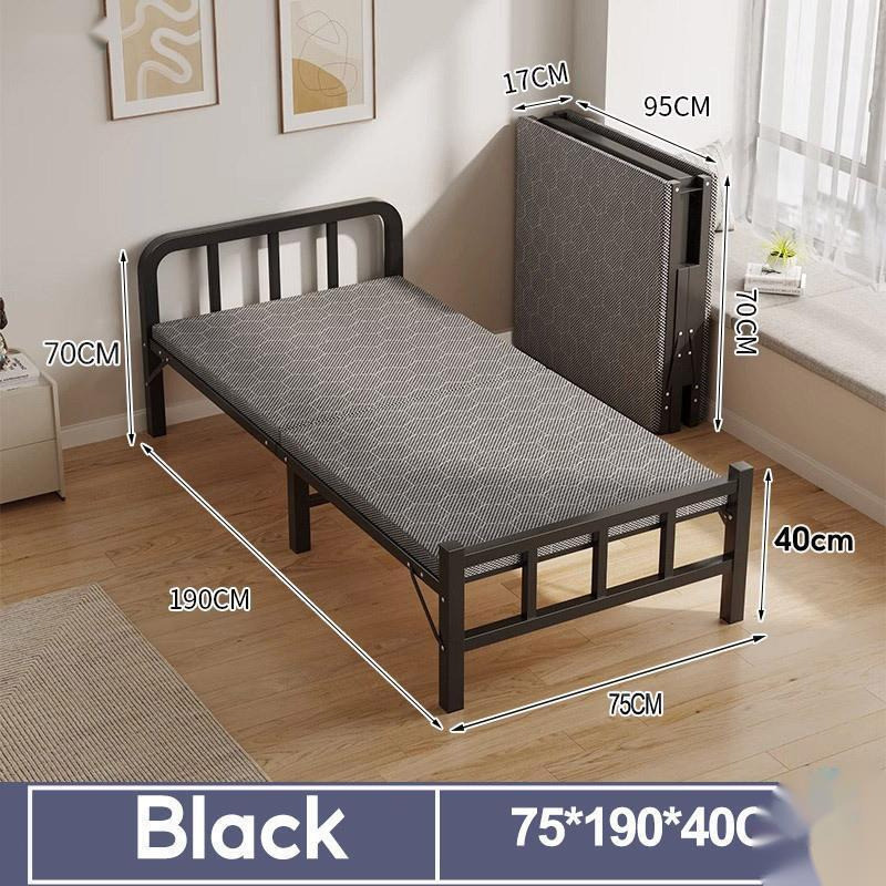 Metal 100/120CM Black/White Foldable Portable Bedroom Folding Single ...