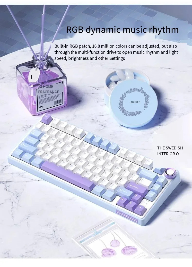 RK R75 Pro Wireless Mechanical Keyboard QMK 75% Custom 3 Mode RGB with ...