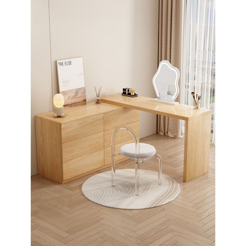 Solid wood dressing table, bucket cabinet, bedroom dressing table ...