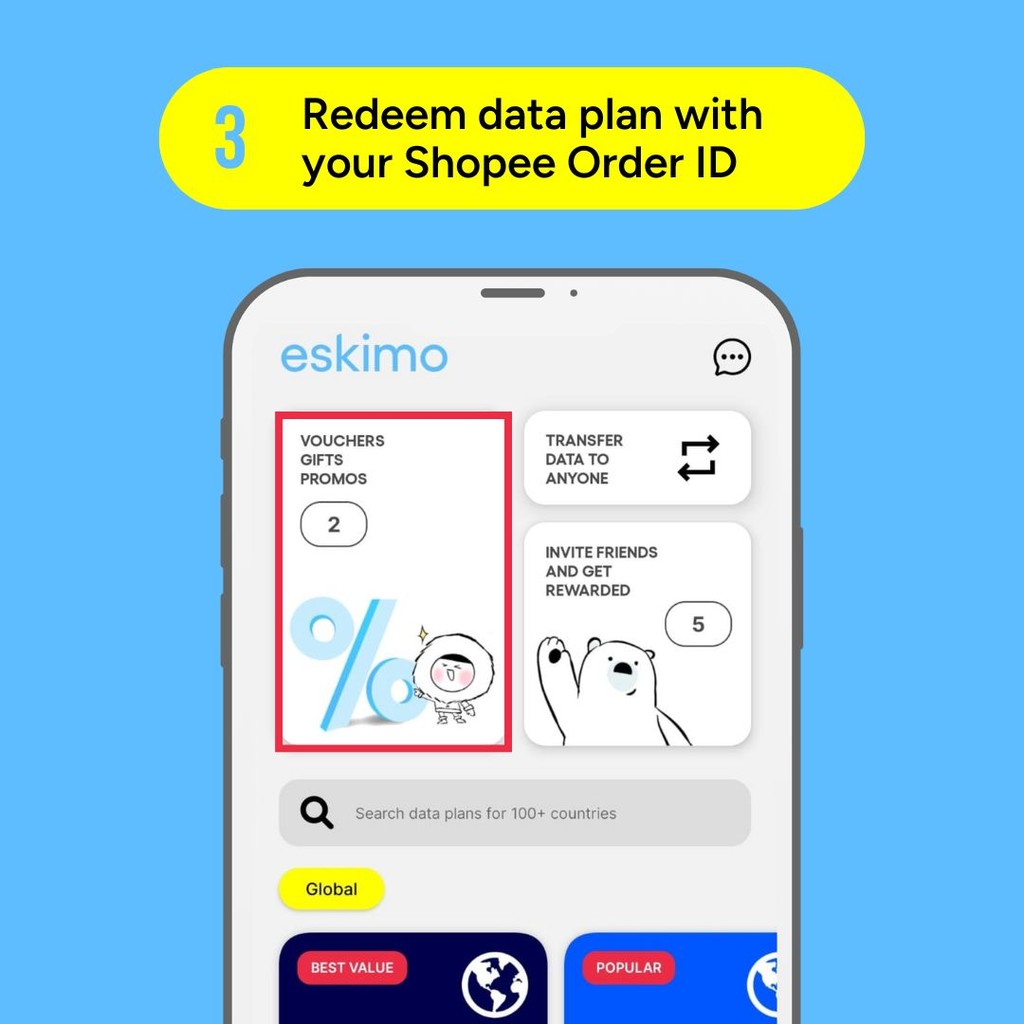Eskimo eSIM China Data Plan (3GB and 1GB) - How to Redeem in Description | Shopee Singapore