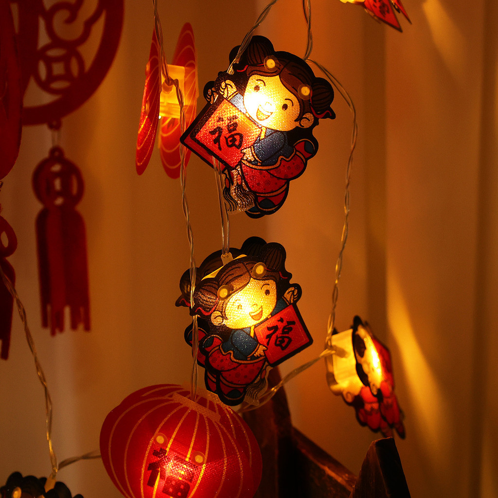 1.5m Chinese New Year LED Glowing Fu Character Light String - DIY ...