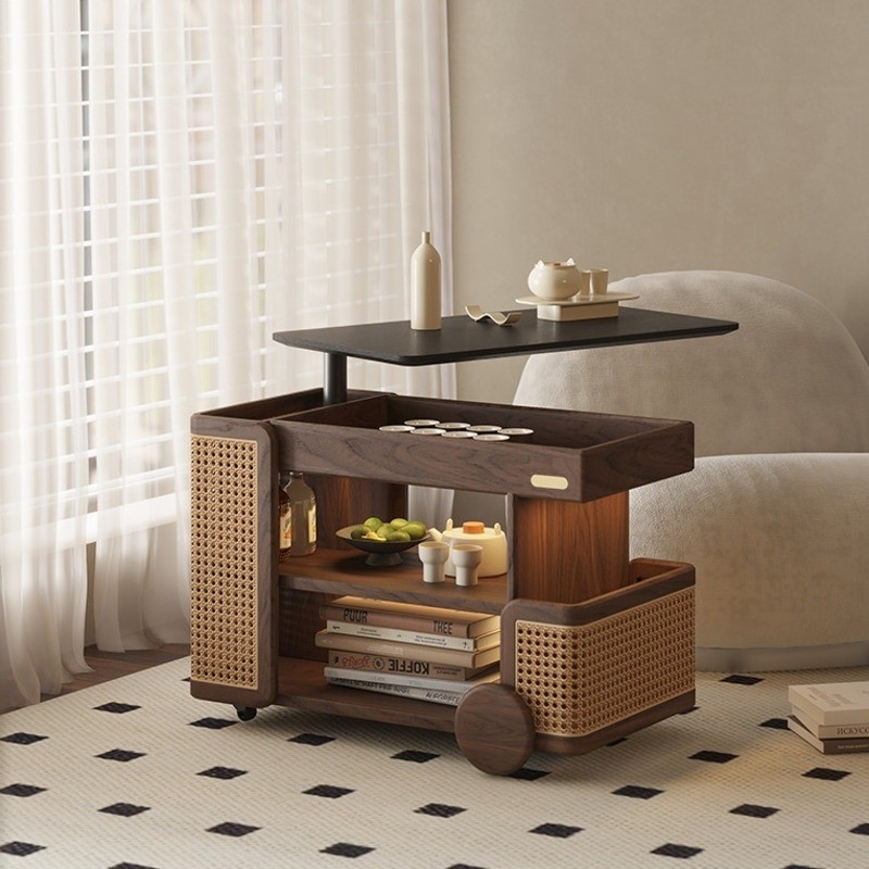 Solid Wood Lifting Coffee Table Side Table Removable Side Table Living ...
