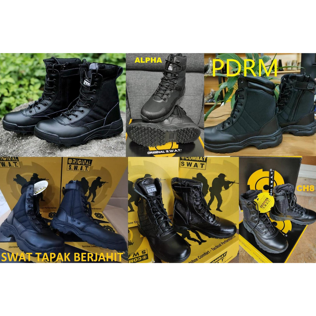 in stock READY STOCK BLACK HIGH CUT TACTICAL BOOTS ( KASUT OPERASI ...