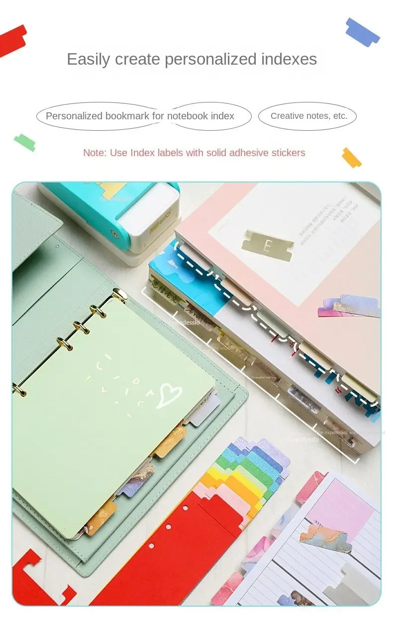Loose-leaf Separator Label Punch Self-made Index Label DIY Bookmark ...
