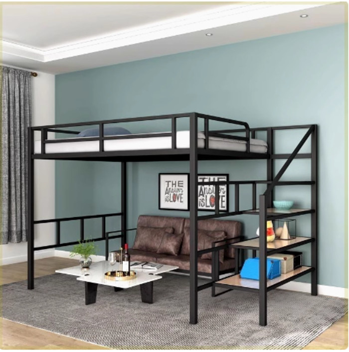 Home AH Iron Loft Bed Student Single Queen Adult Children Bunk Bed ...