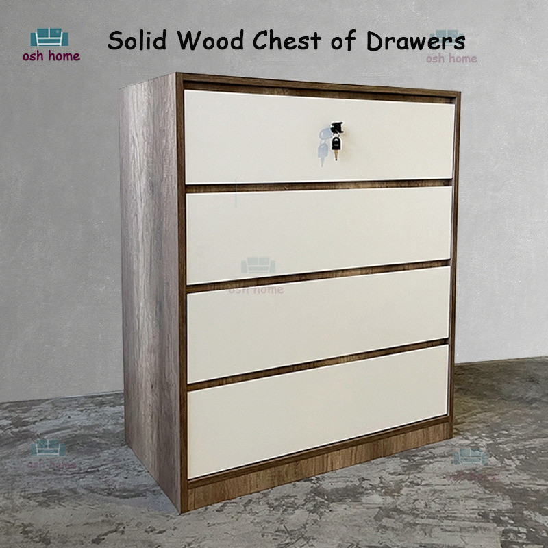 OSH Nora 80cm of Drawers with Lock (Dresser Drawer Chest Storage ...