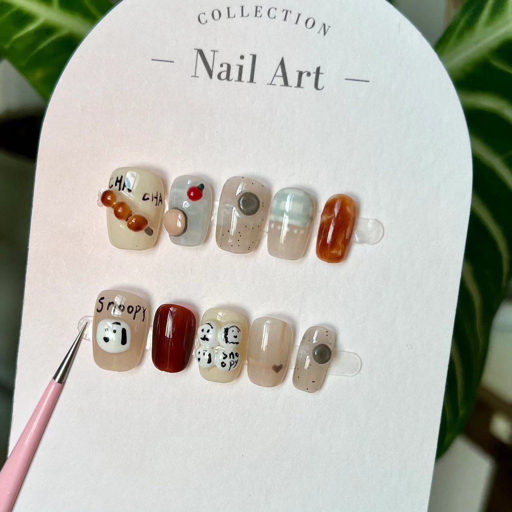 Niche Hand-painted Cute Retro Handmade Wear Nail Cartoon 3D Kawaii ...