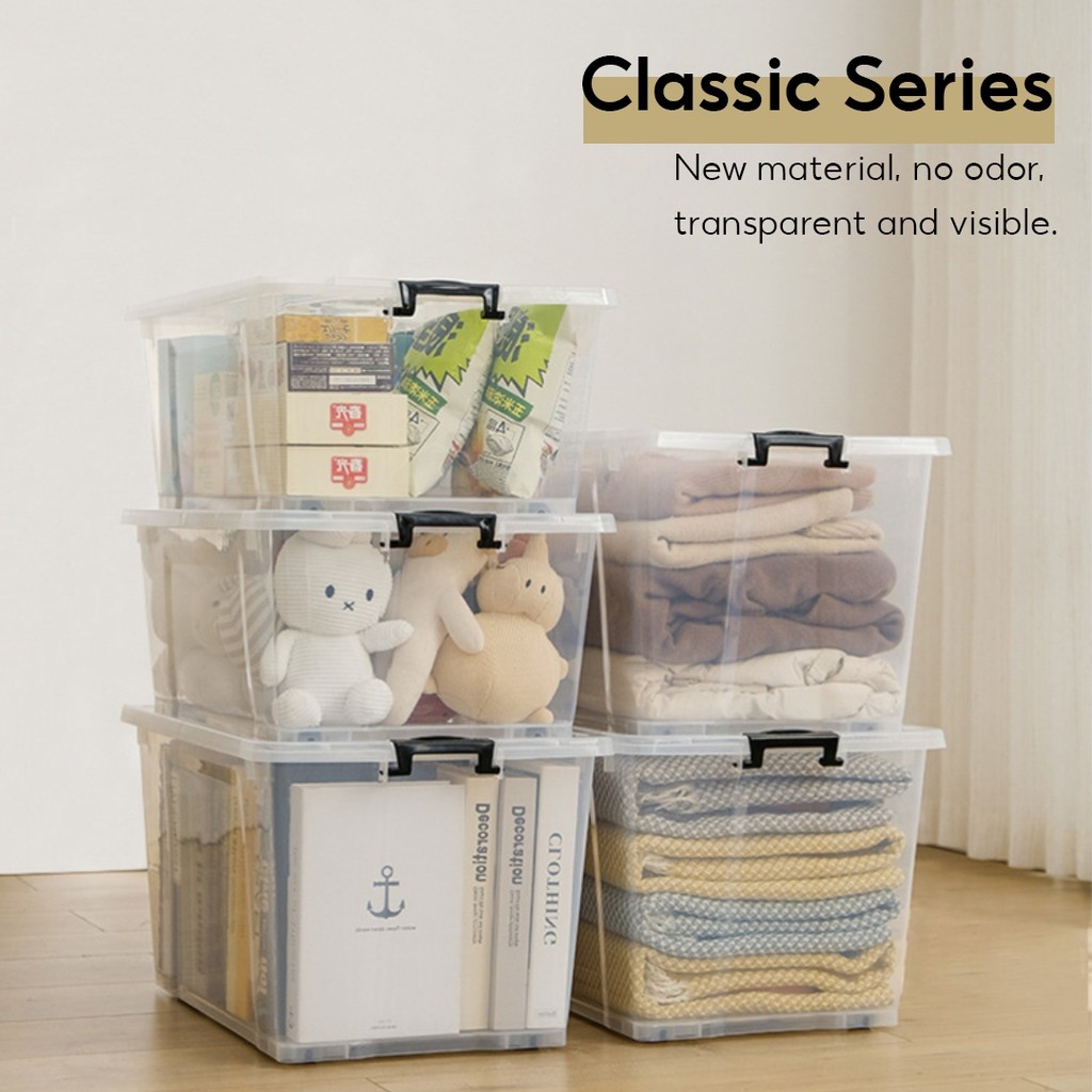 🇸🇬Lucky Home🔥Transparent Storage Box Organizer Stackable Container ...