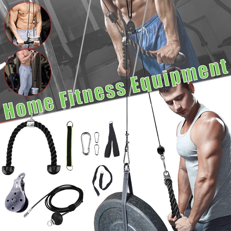 in stock Fitness DIY Pulley Cable Machine Attachment System Arm Biceps ...