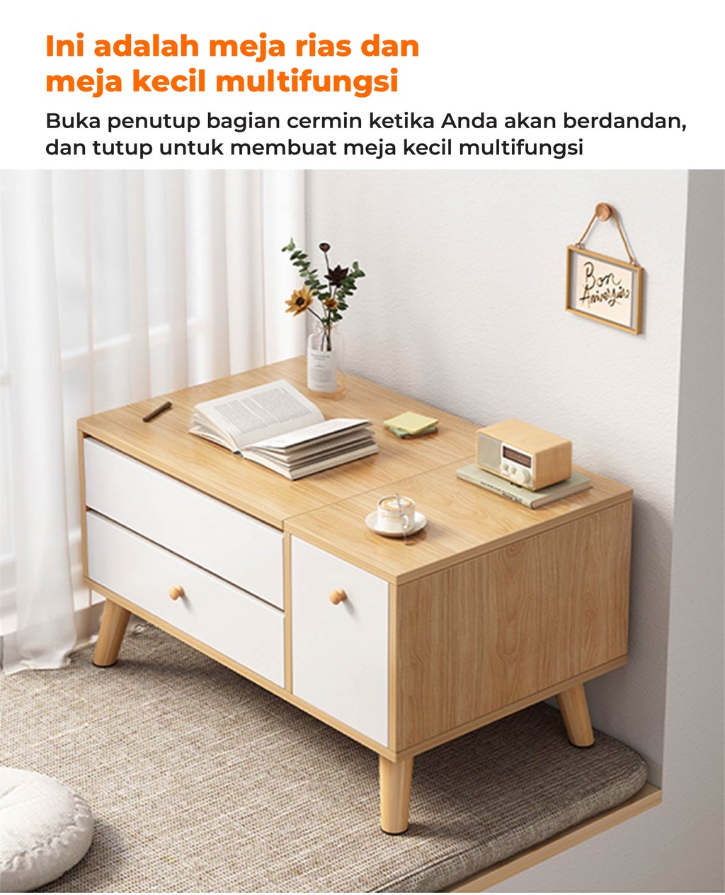 Homedoki Dressing Table/Minimalist Dressing Table/LED Dressing Table ...