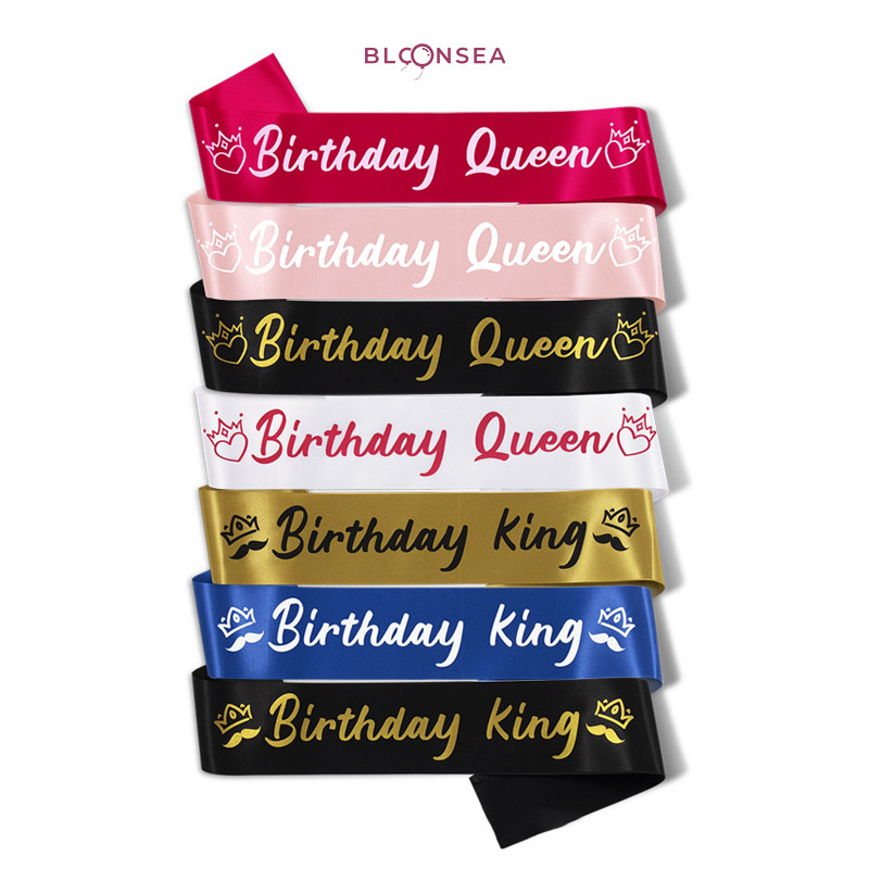 Sash Birthday Queen/King Satin Ribbon Sashes Happy Birthday Prince ...