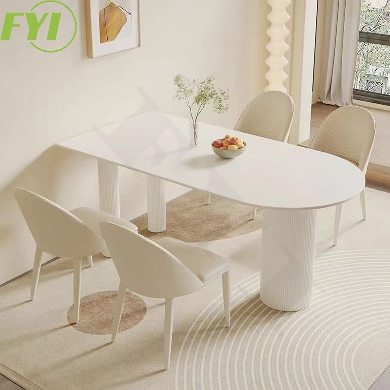 FYI Dining Table Integrated Oval French Cream Style Cream Wind Dining ...