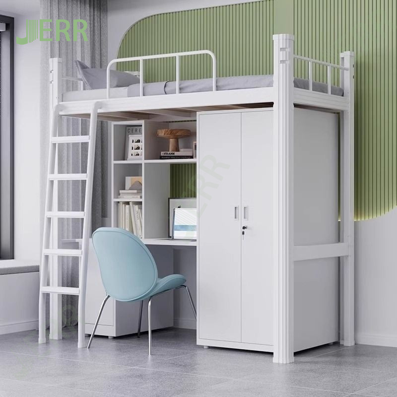 Iron Frame Loft Frames With Storage Cabinets High Low Same Size Bunk ...
