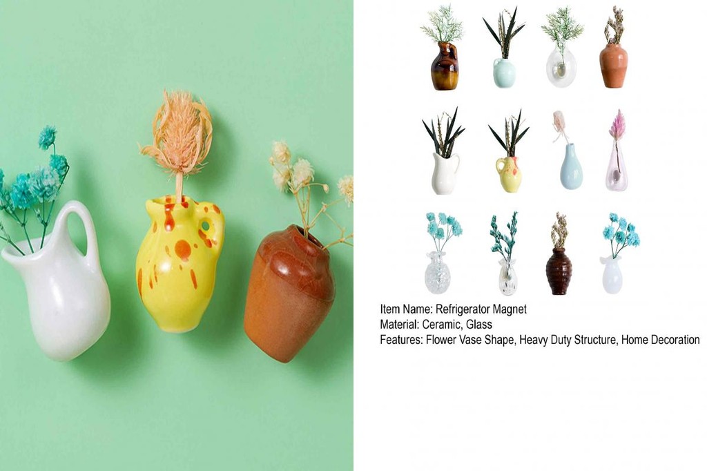 Locker Vase Magnet Tiny Vase Magnet Southeast Asian Style Mini Ceramic ...