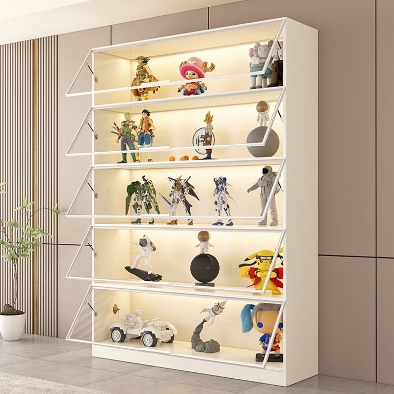 Display Cabinet Tempered Glass Cabinet Minimalist Toy Cabinet Model ...