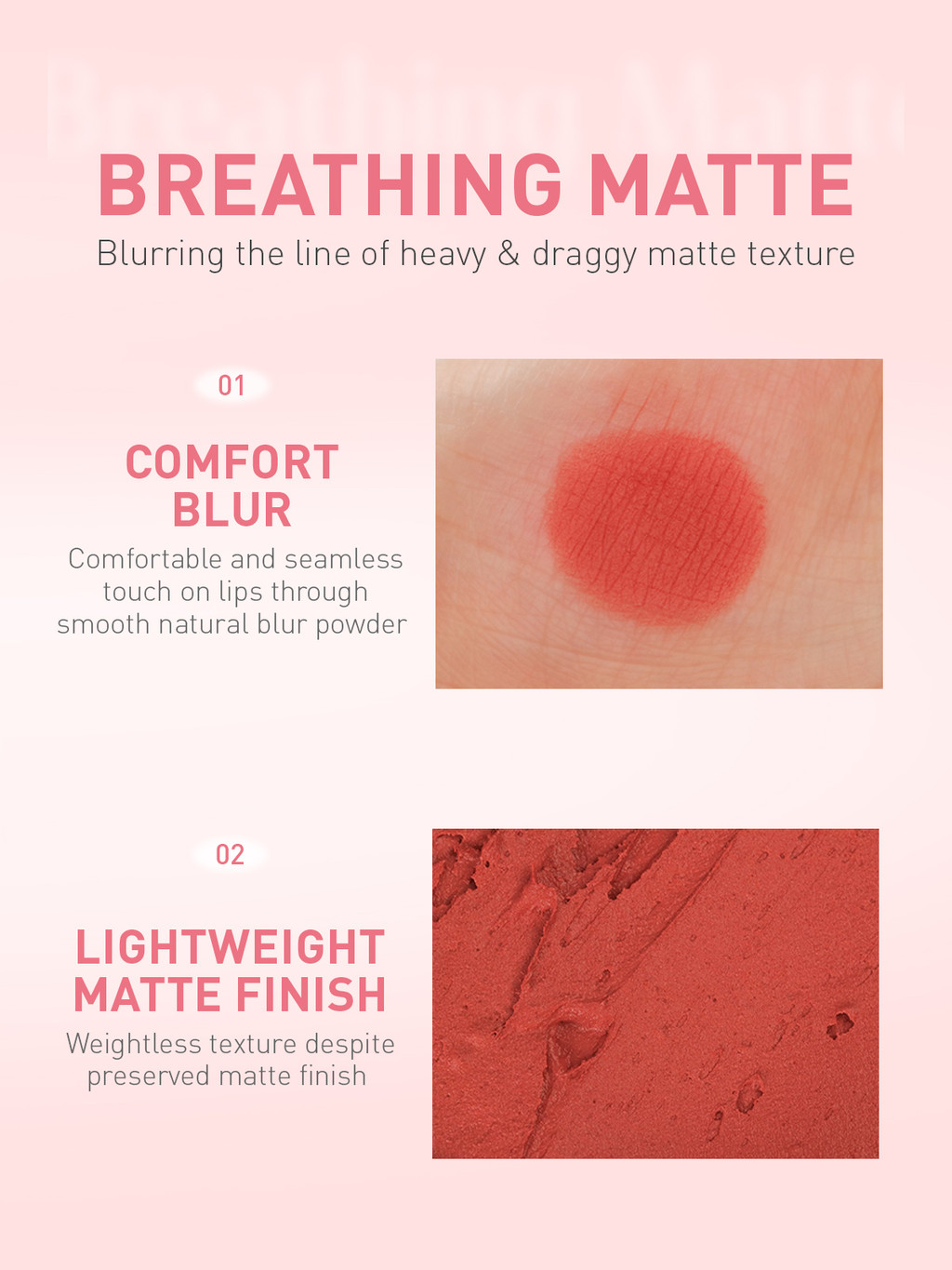 3CE Blur Matte Lipstick, lightweight breathable comfortable airy, blend ...