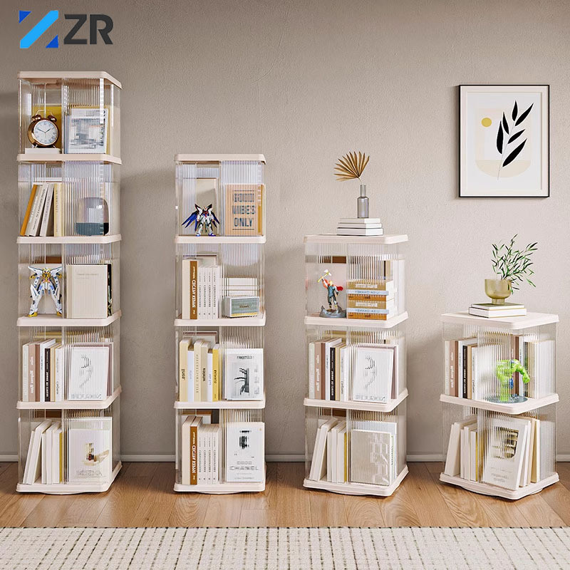 Rotating Bookshelf Transparent Bookcase Storage Rack Home Simple Floor Rack（ZR） | Shopee Singapore