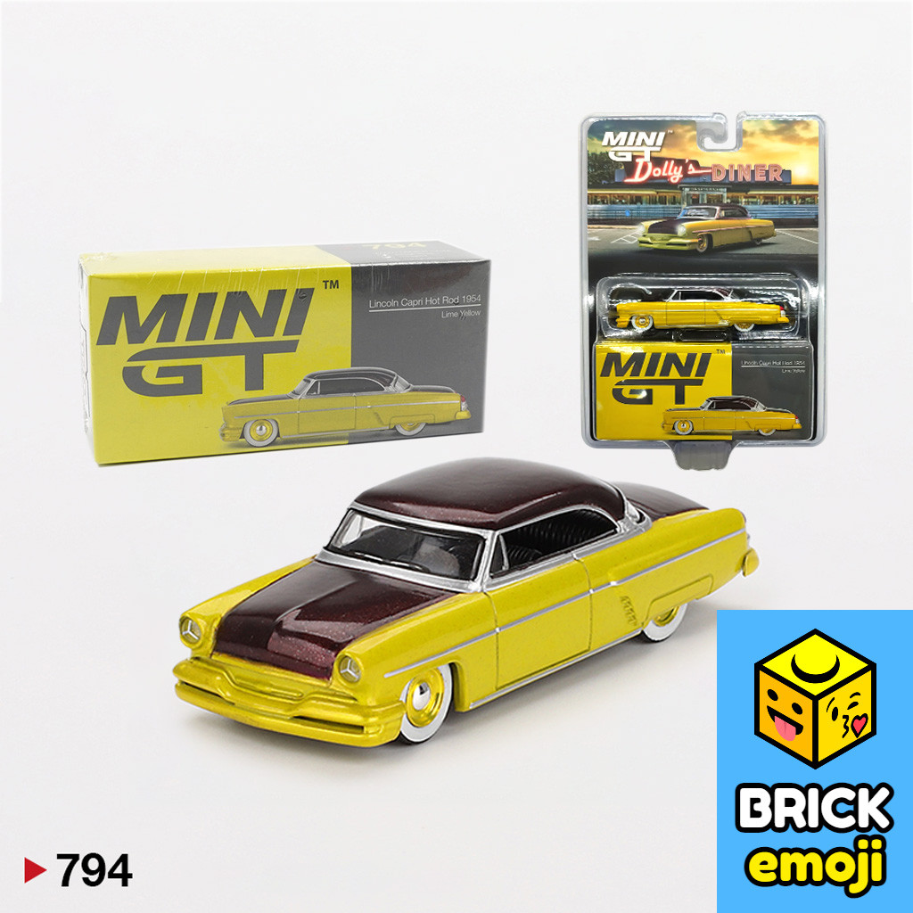 Mini GT 794 Lincoln Capri Hot Rod 1954 Lime Yellow 1/64 (Box/Blister ...