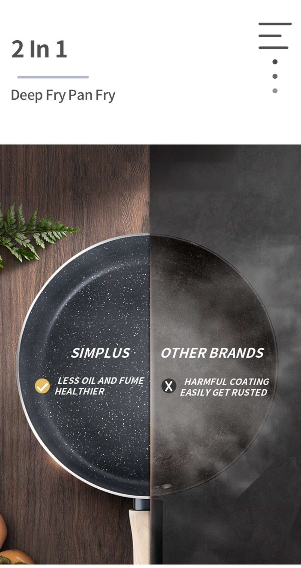 Inssa 24cm Frying Pan Cookware Non Stick Coating PFOA Free Compatible ...